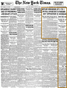 19 August 1934 Referendum, Germany. – History of Sorts