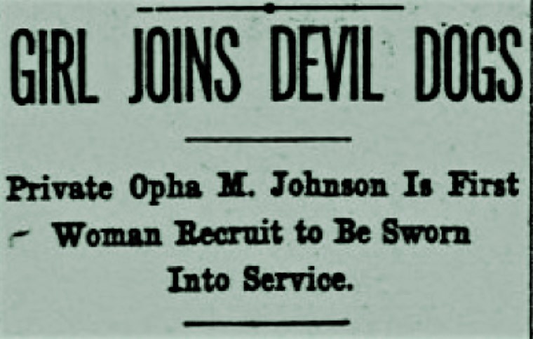 Opha May Johnson-US Marine – History of Sorts