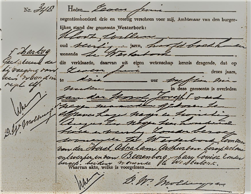 The murder of Joseph Hartog van der Horst – History of Sorts