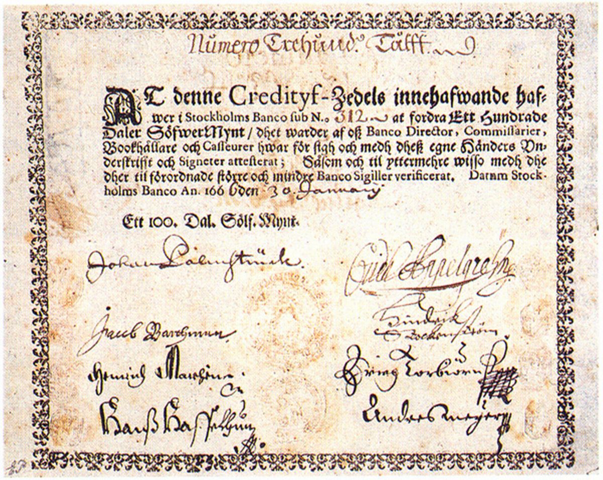 The first European bank note. – History of Sorts