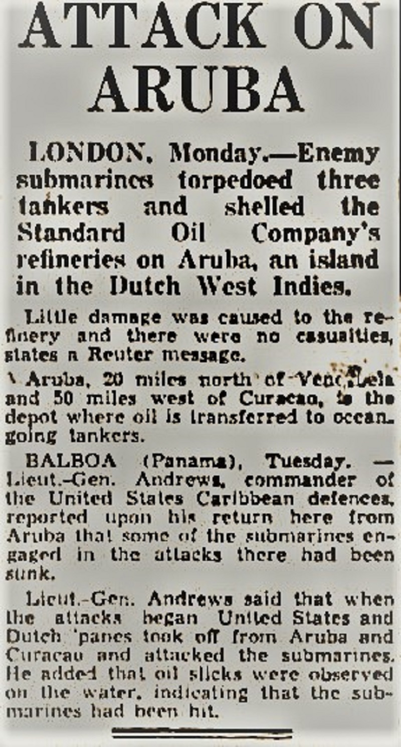 Attack on Aruba – History of Sorts
