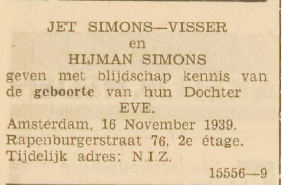 Eve Simons: For Eve and the Light that Could not Stay – History of Sorts